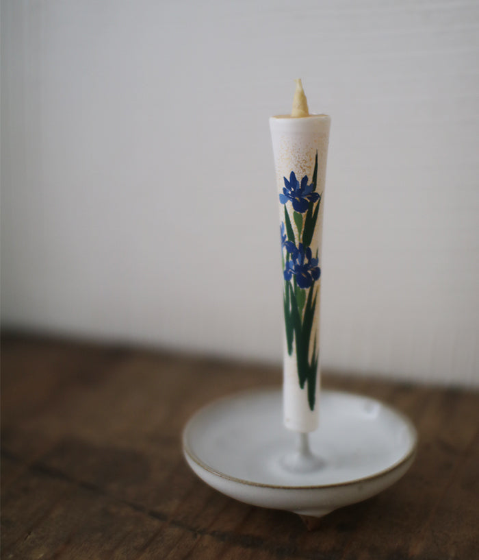 Japanese Traditional Floral Painted Candles 12 Month Set (Rice Bran Wa ...